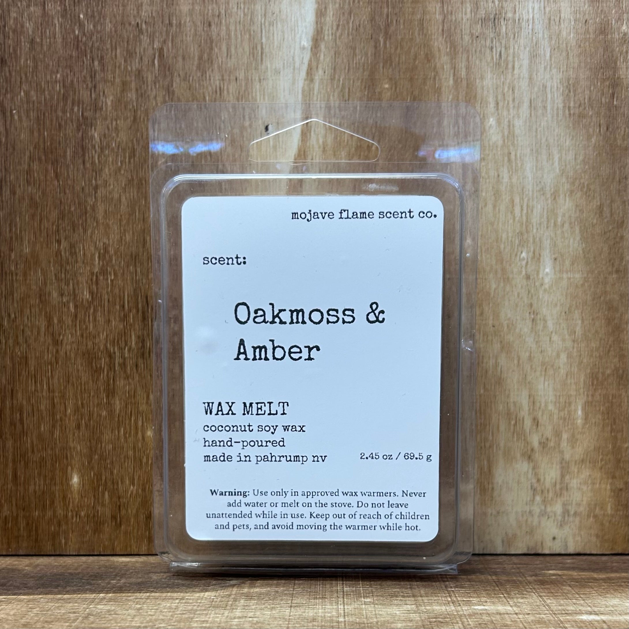 Oakmoss & Amber Wax Melt 2.45oz – Mojave Flame